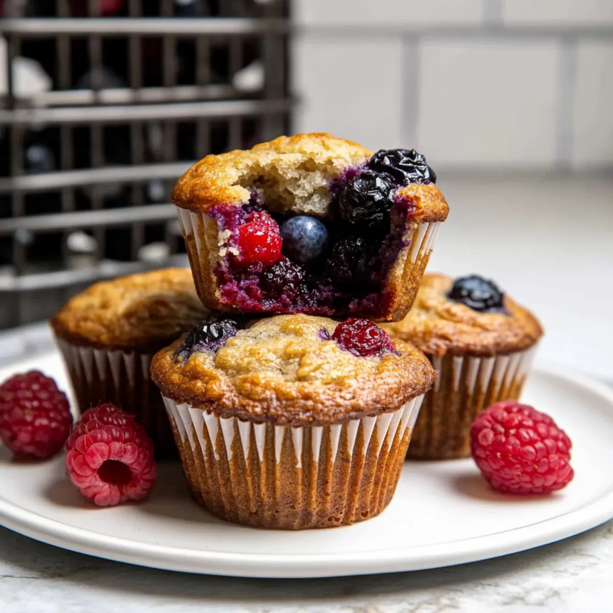 Irresistible Cottage Cheese Muffins: Berry-Packed Goodness