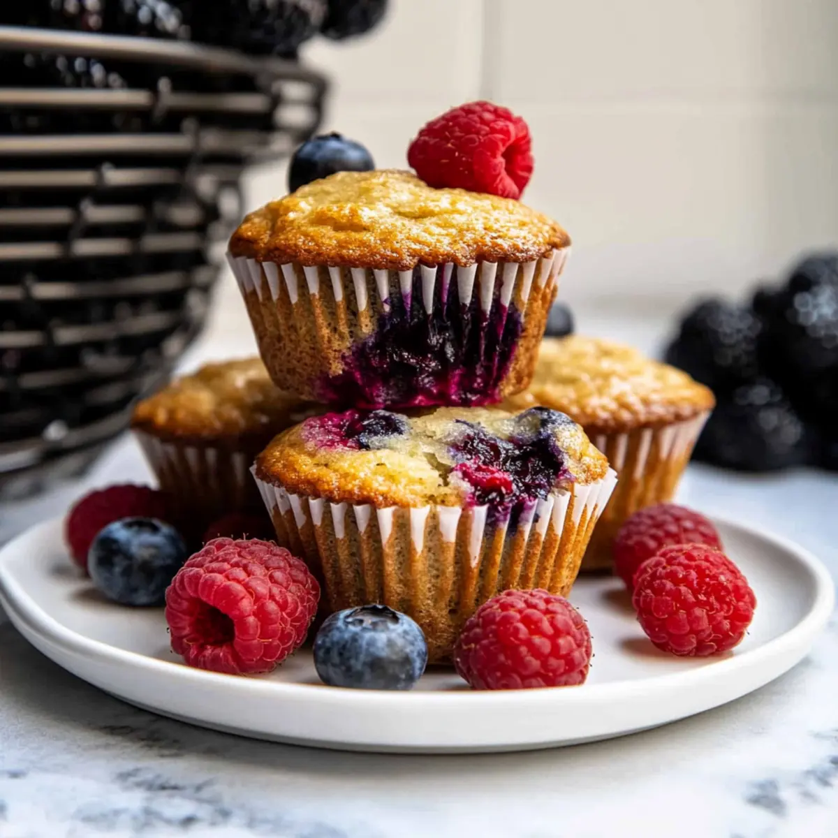 Irresistible Cottage Cheese Muffins: Berry-Packed Goodness
