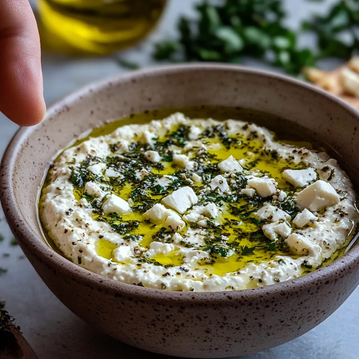 Irresistible Herb and Feta Olive Oil Dip Recipe for Sharing