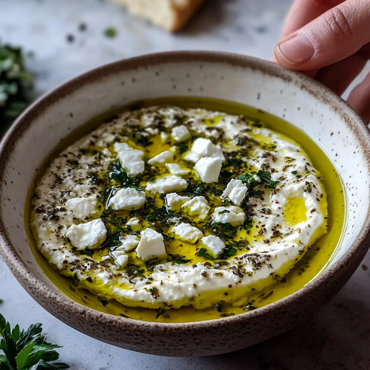 Irresistible Herb and Feta Olive Oil Dip Recipe for Sharing